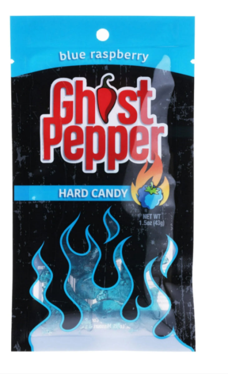 Flamethrower Candy's Ghost Pepper Hard Candy Blue Raspberry 1.3oz (36g ...