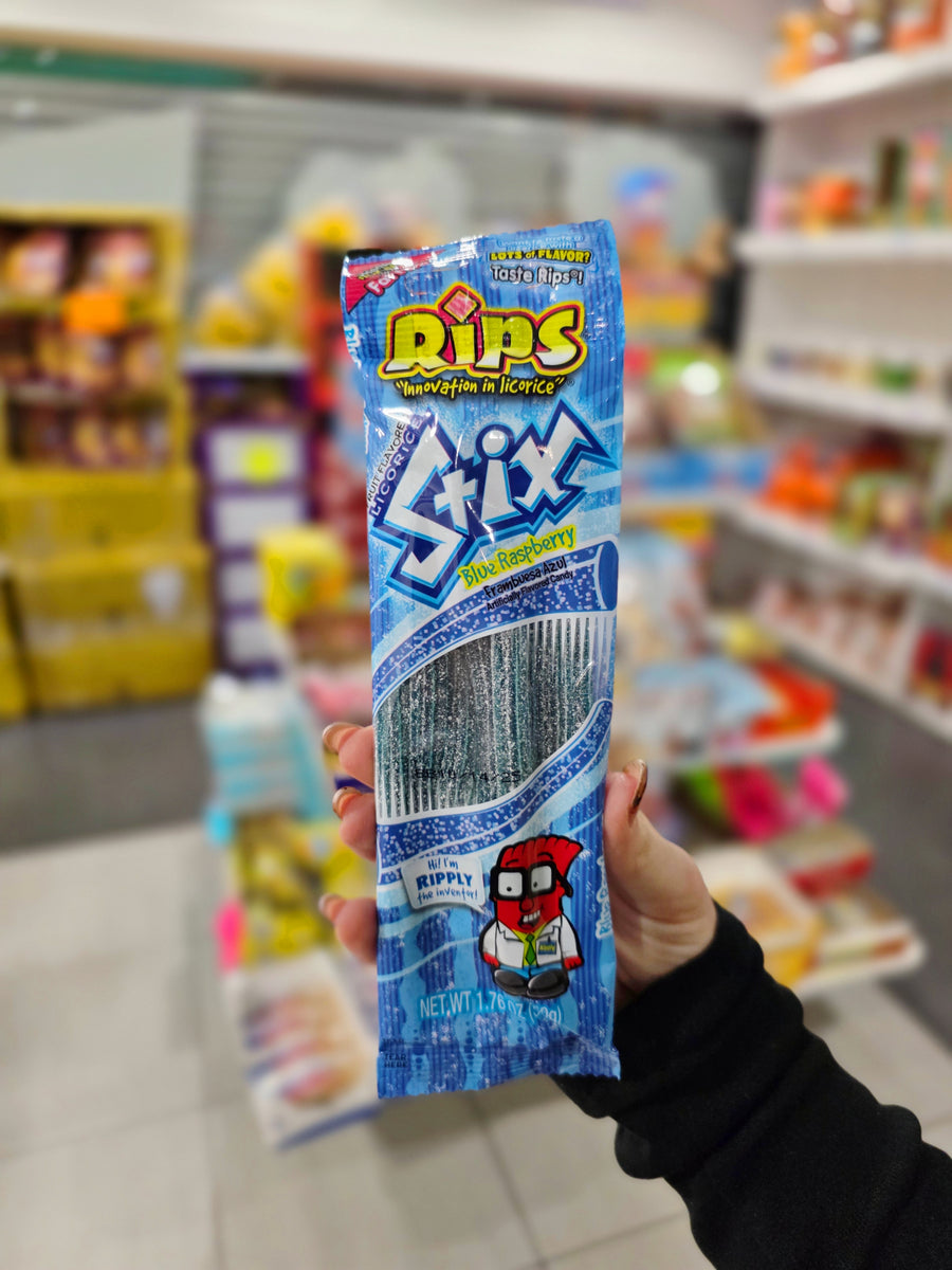 Rips Blue Raspberry Stix 50g Best Before 14/10/25 – Joe's Sweetie Barn