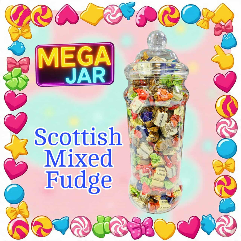 *Mega Jar* Scottish Mixed Fudge Jar 1.2kg – Joe's Sweetie Barn