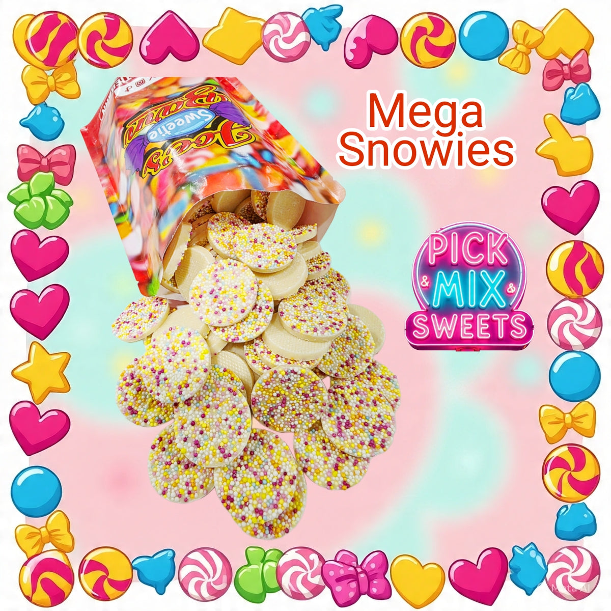 White Chocolate Mega Snowies 600g Bag – Joe's Sweetie Barn